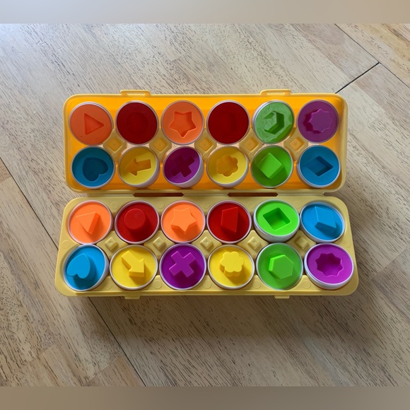 Toys | Colorful Shape Sorting Eggs Montessori Educational Toy 12 Pieces ...